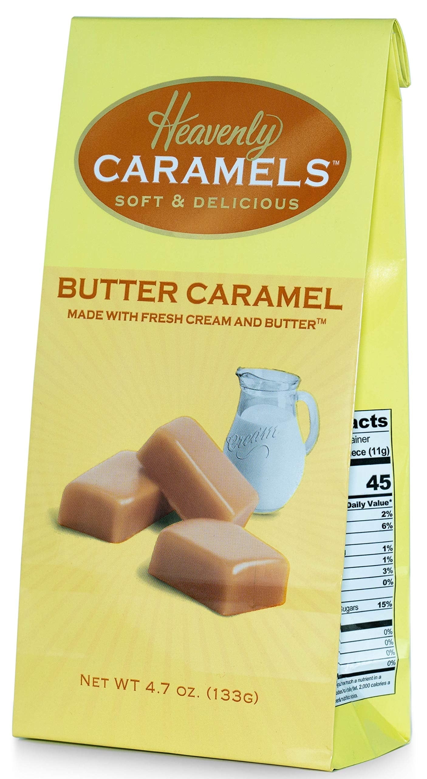 J Morgan Confections Heavenly Caramels, Butter Flavor (4.7 oz bag, 4 ...