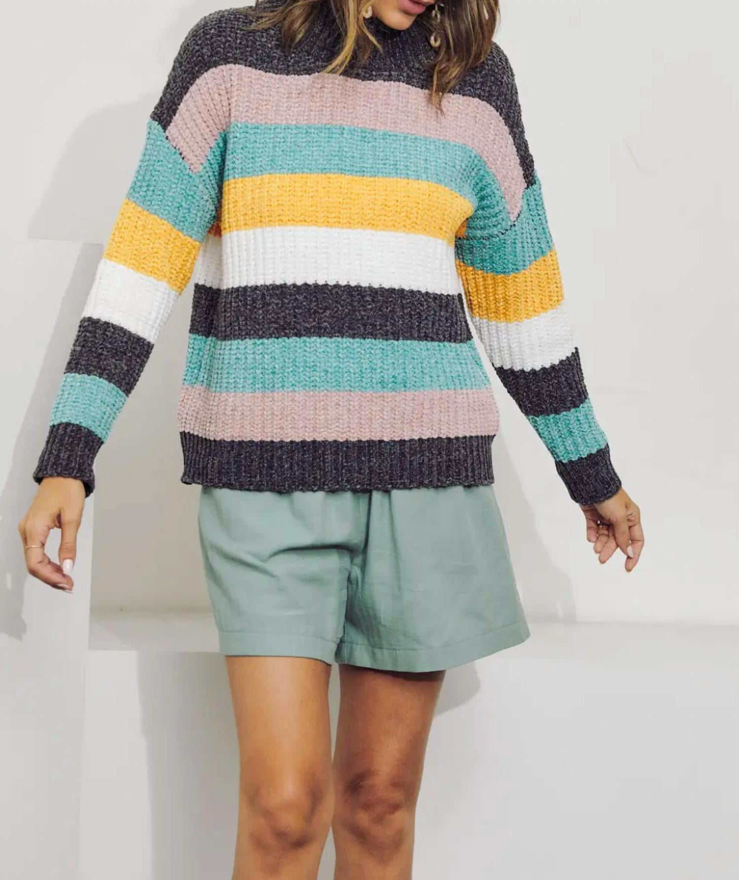 J.NNA Colorblock Panel Knit Sweater - Walmart.com