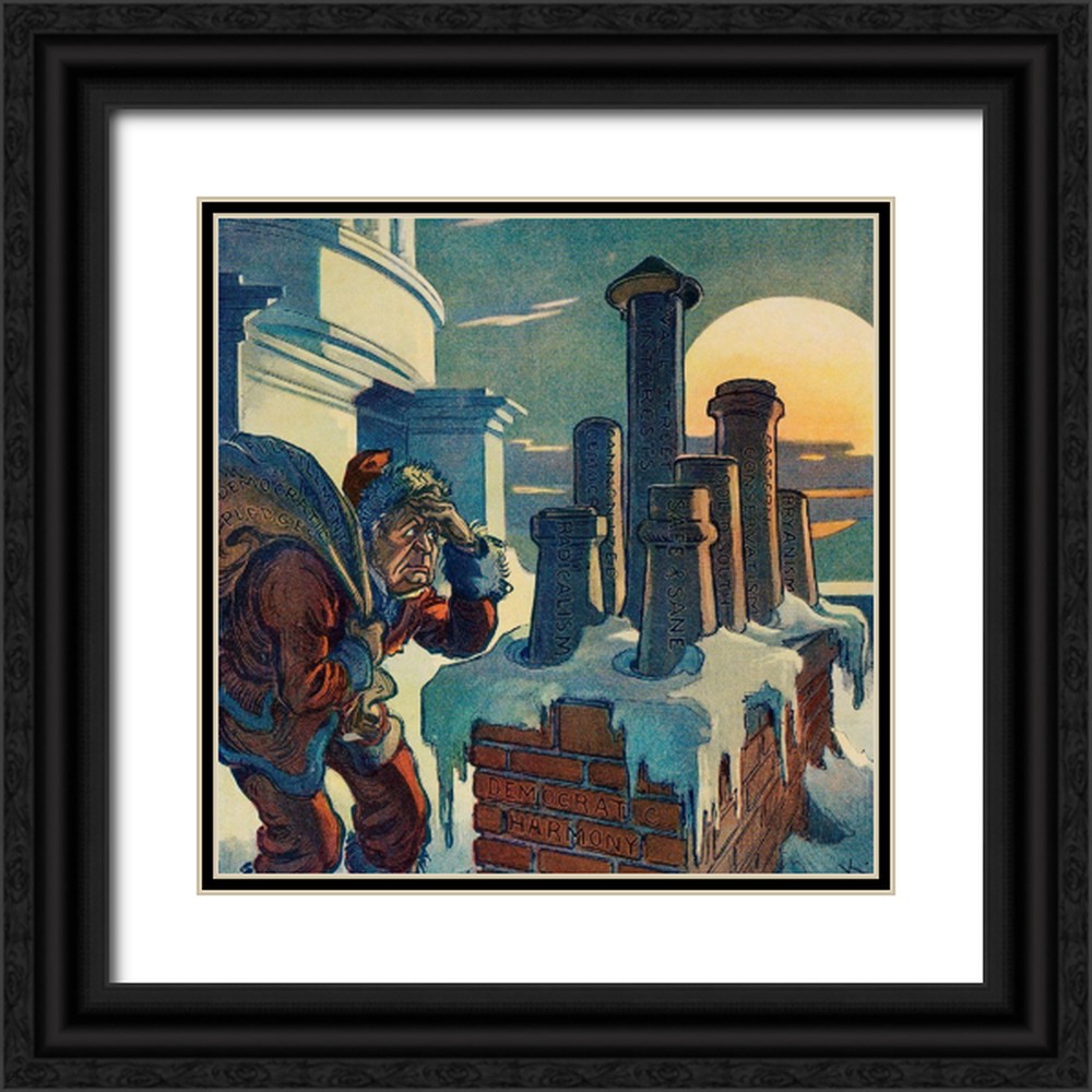 J. Ottman Lithographic Company 12x12 Black Ornate Wood Framed with ...