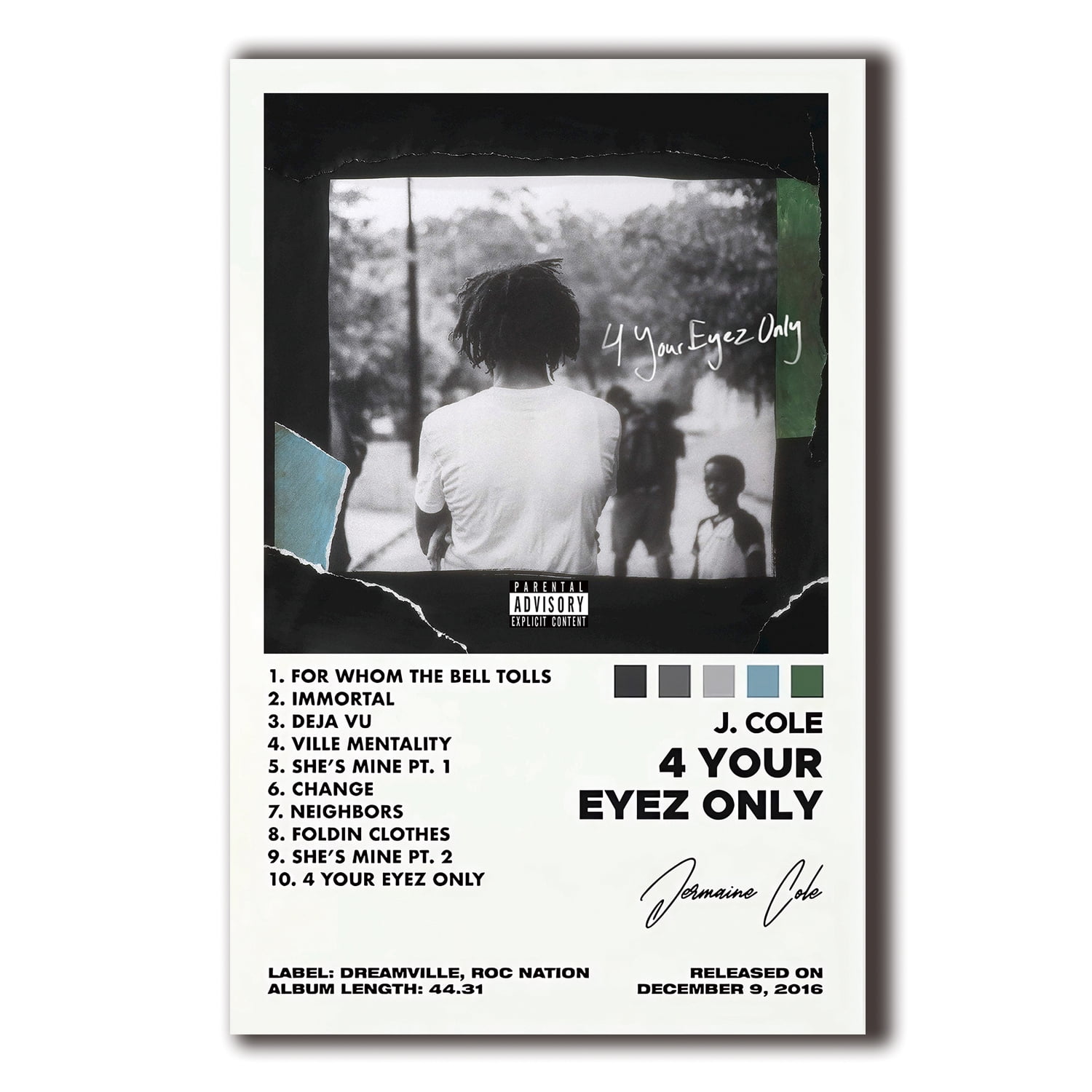 J Poster 4 Your Eyez Only Album Cover Poster 12x18inch (30x46cm) poster ...