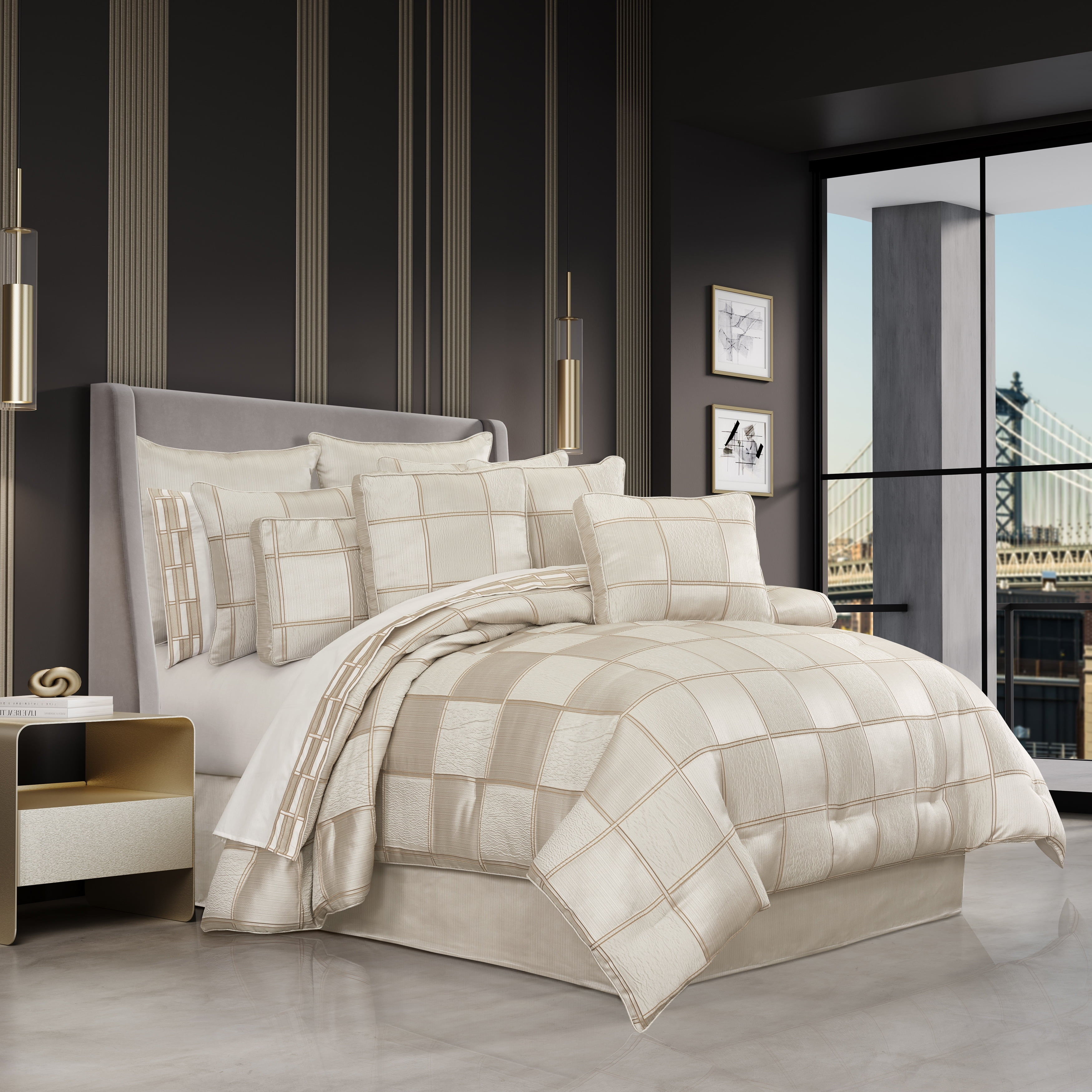 J. Queen New York Brando Ivory Comforter Set King - Walmart.com