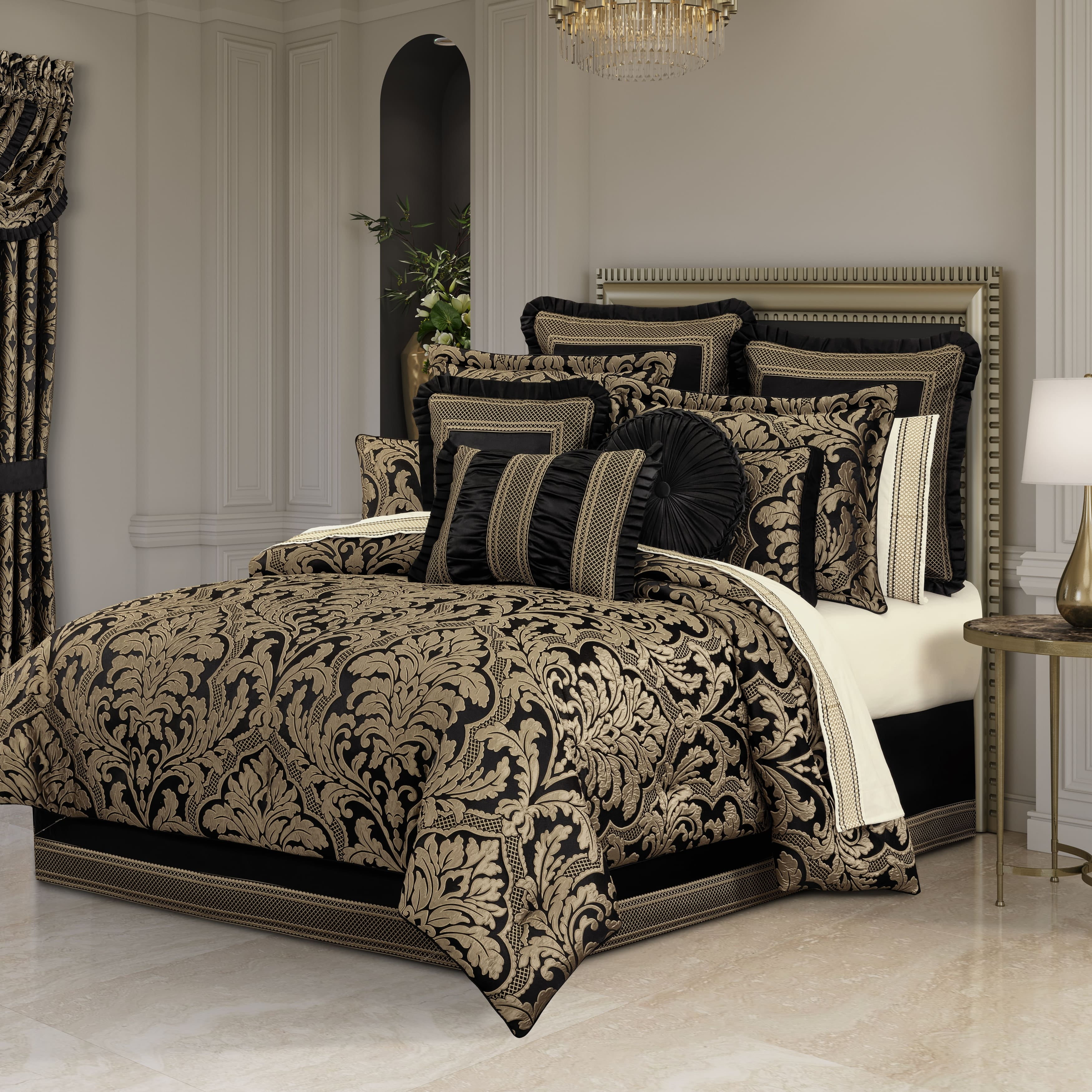 J. Queen New York Brunello Black And Gold Comforter Set King - Walmart.com