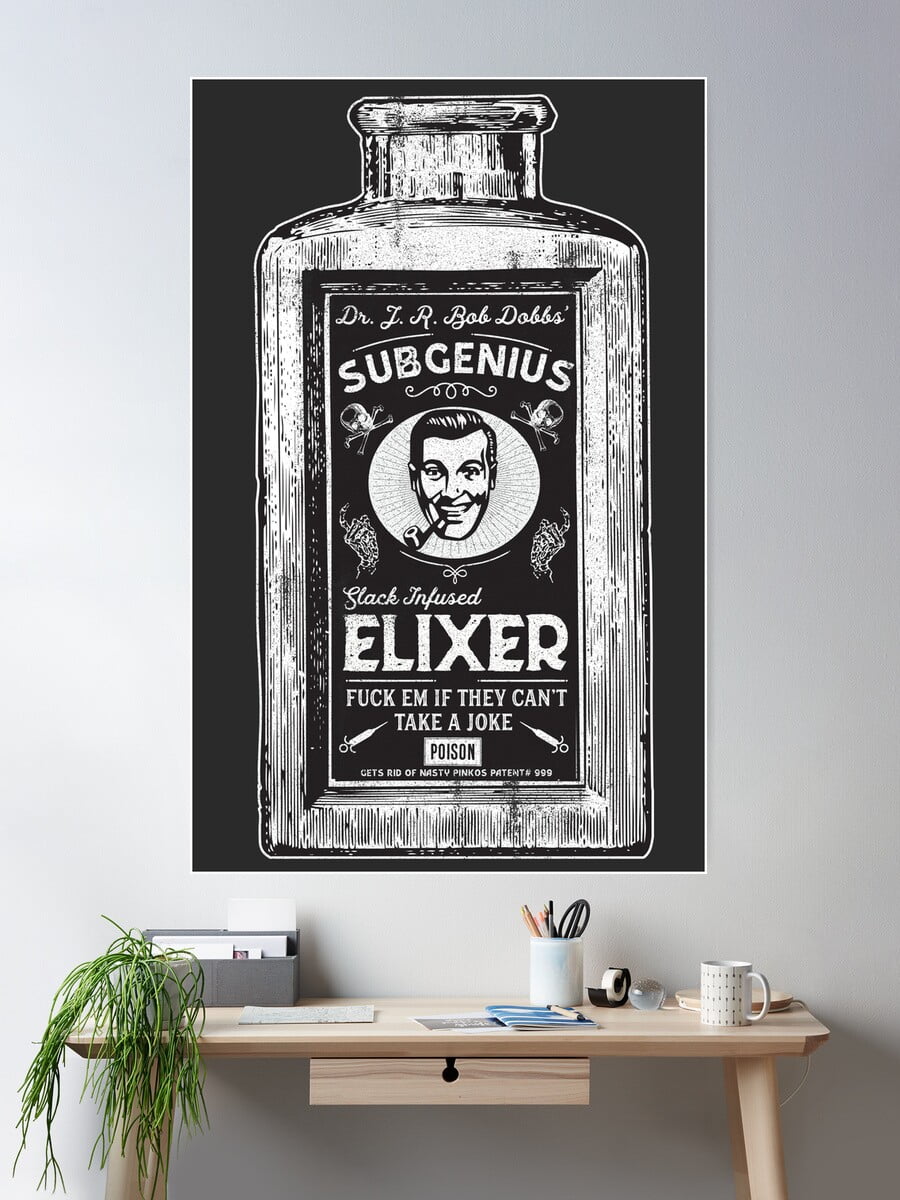 J.R. Bob Dobbs: Subgenius Elixer Poster Wall Art, Modern Wall Decor For ...