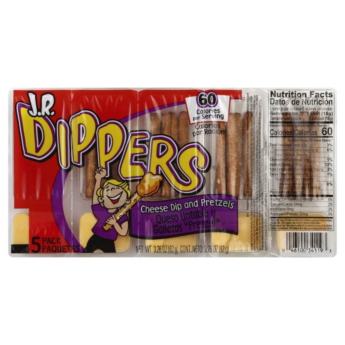 J.R. Dippers® Snack Pack: Cheese Dip & Pretzels, 5-Pack, 60 Calories ...