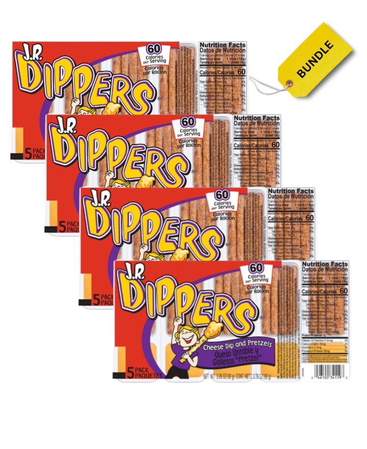 J.R. Dippers Cheese Dip & Pretzels Sticks 4 Pack Bundle; 20 count ...