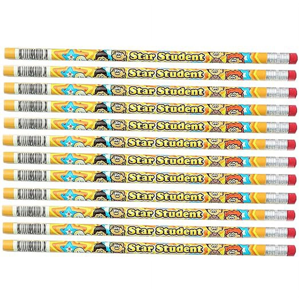 J.R. Moon Pencil JRM2113B Dozen of Star Student Pencils, 0.4" Height, 7 ...
