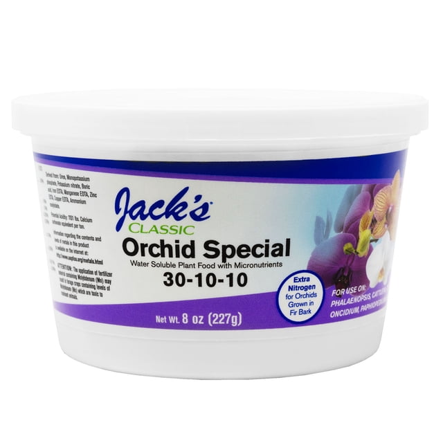 J R Peters Jacks Classic 30-10-10 Orchid Special Fertilizer, 8-Ounce ...