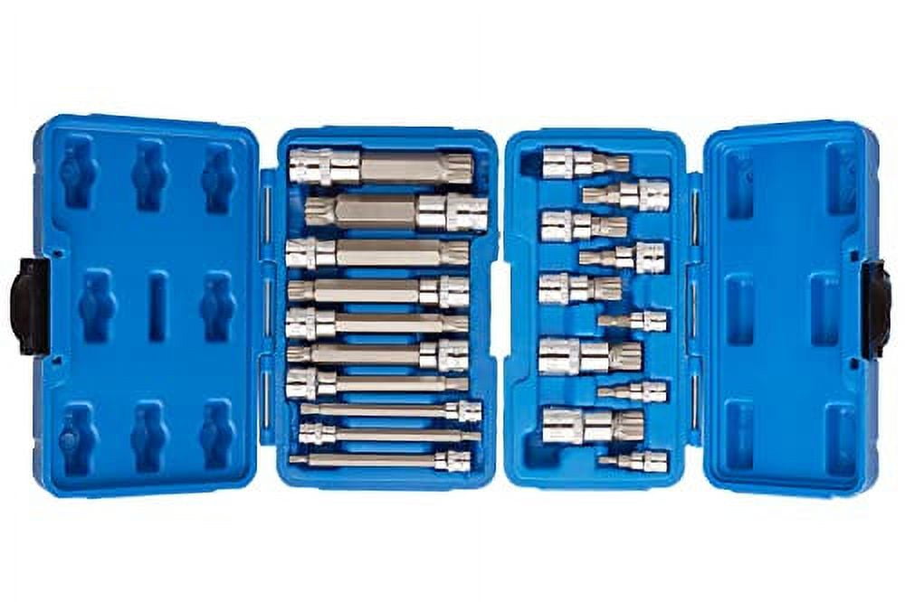 J&R Quality Tools 20pc XZN 12 Point MM Triple Square Spline Bit Socket ...