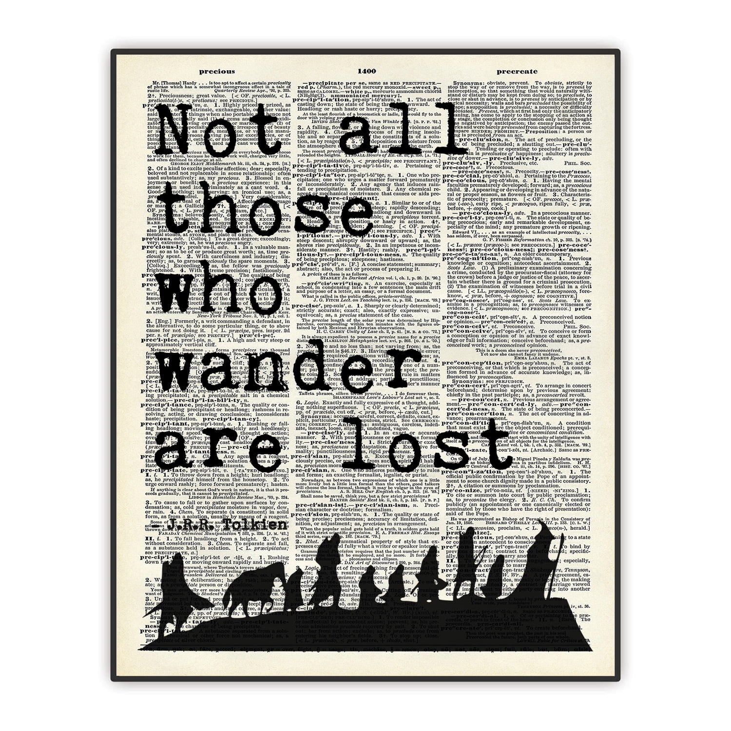 J.R.R. Tolkien Quote Print - Dictionary Art Print - Lord of the Rings Book Quote - Inspirational ...