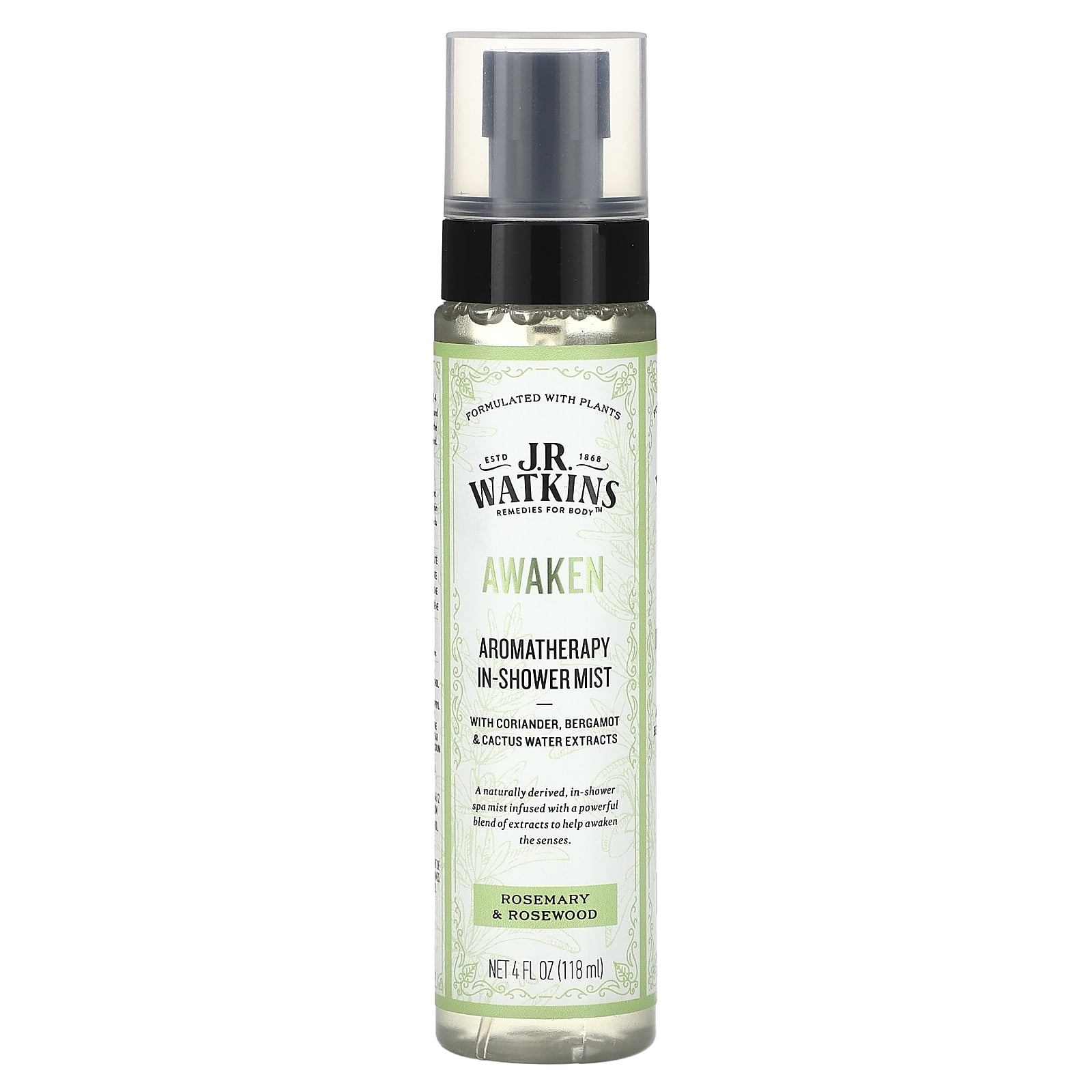 J R Watkins Awaken, Aromatherapy In-Shower Mist, Rosemary & Rosewood , 4 fl oz (118 ml ...