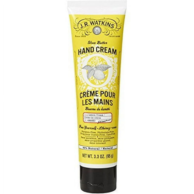 J.R. Watkins Lemon Cream Hand Cream with Citrus Scent Moisture, 3.3 oz ...