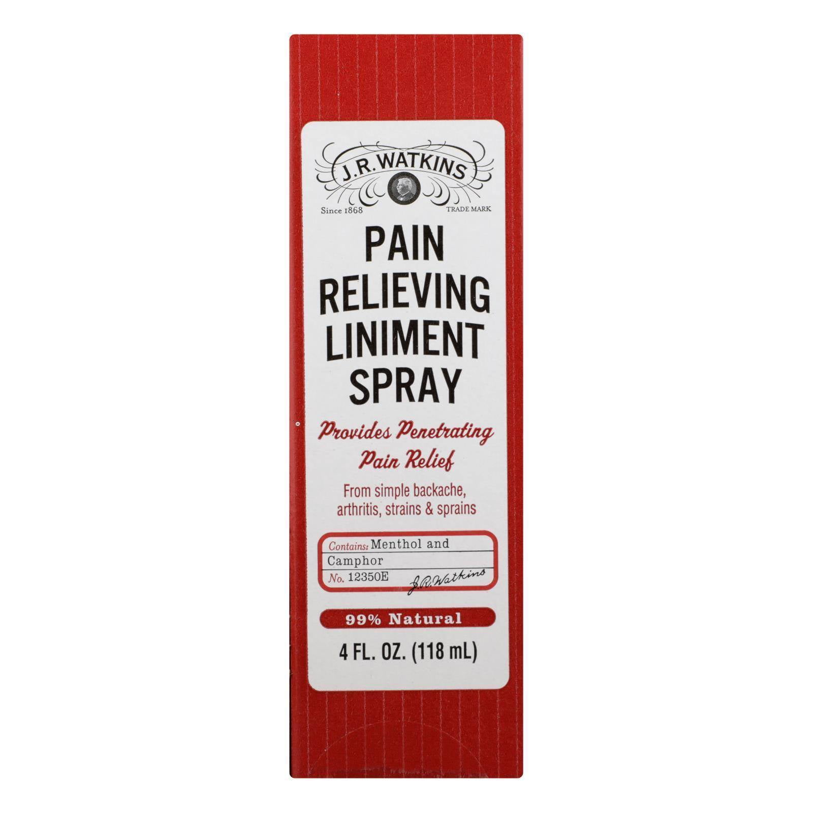 J.R. Watkins Natural Pain Relieving Camphor Skin Oil Liniment Spray - 4 ...
