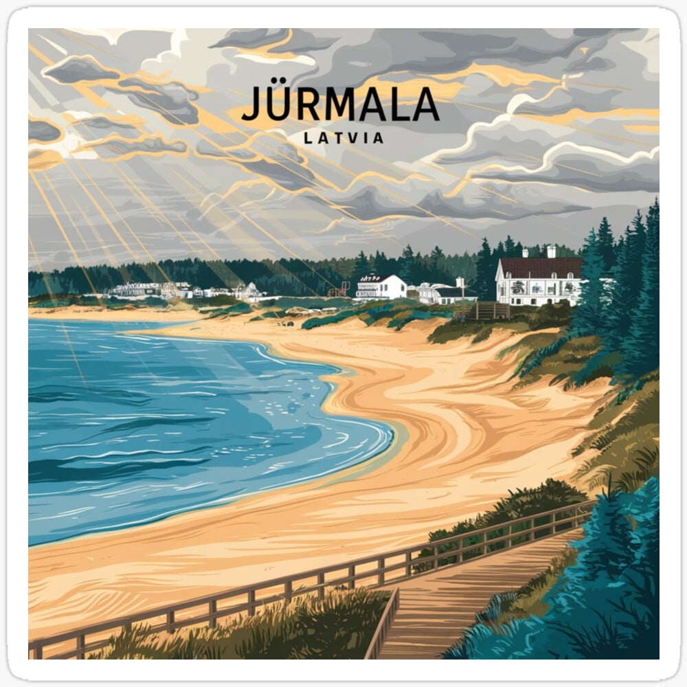 Jå«Rmala,Latvia Sticker Phone Decal Water Bottle Stickers Car Decals ...
