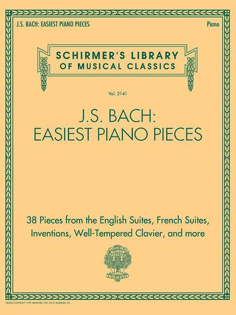 J.S. Bach: Easiest Piano Pieces: Schirmer's Library of Musical Classics ...