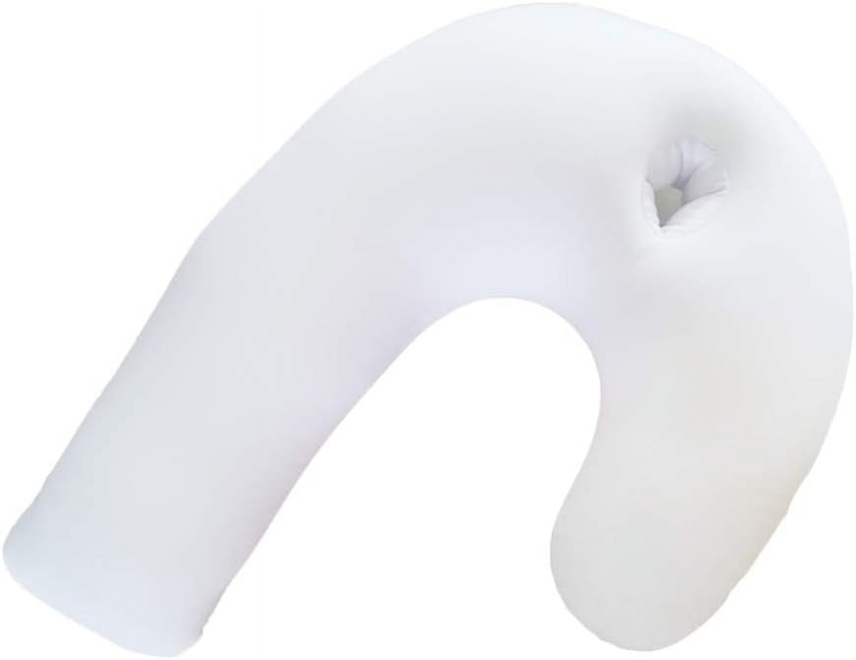 J Shaped Side Sleeper Support Pillow with Ear Hole, U Shaped Contoured ...