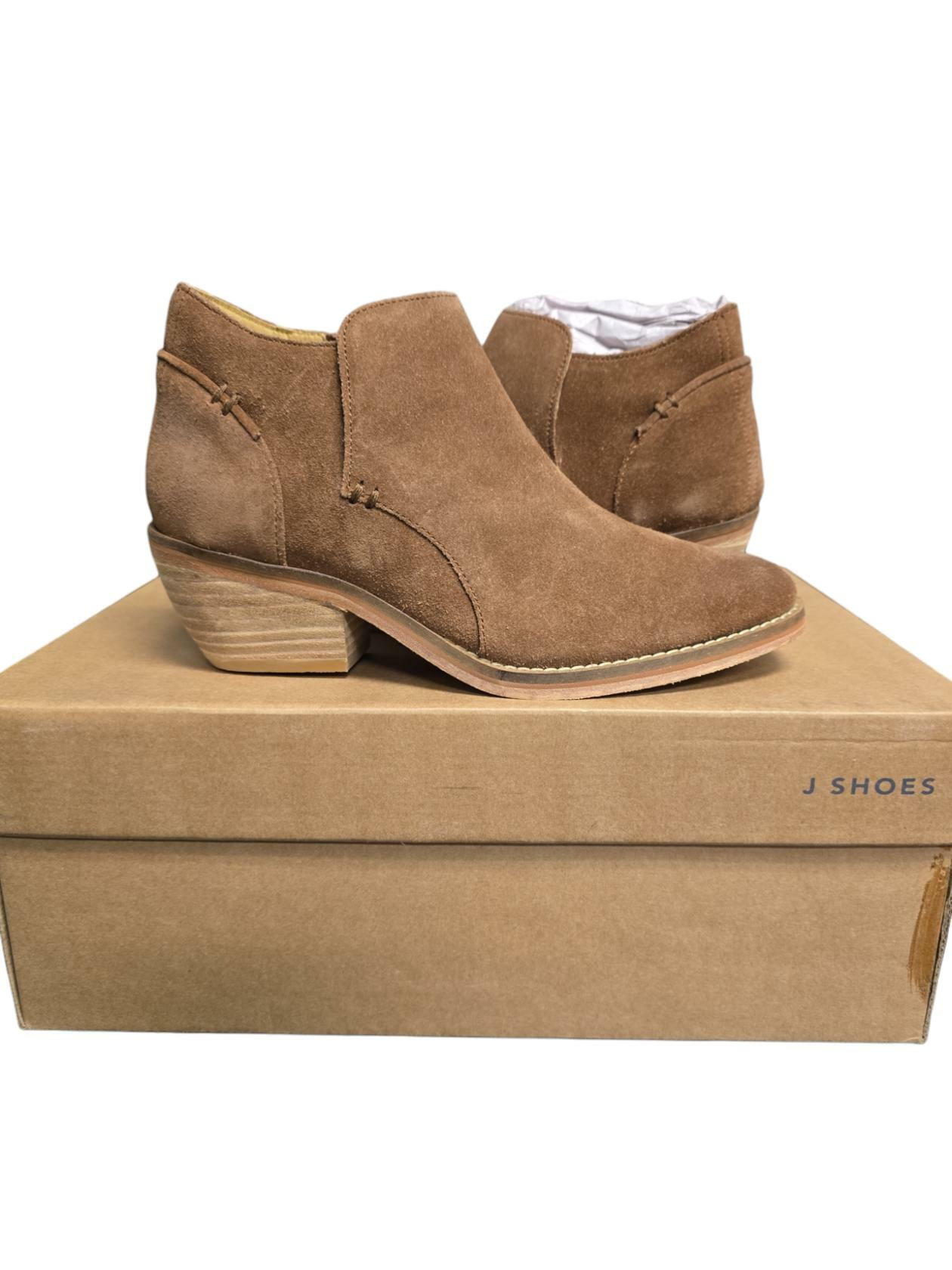 J.Shoes Women’s 6 Amelia Brandy Suede Zip Heeled Ankle Boots T9206 ...