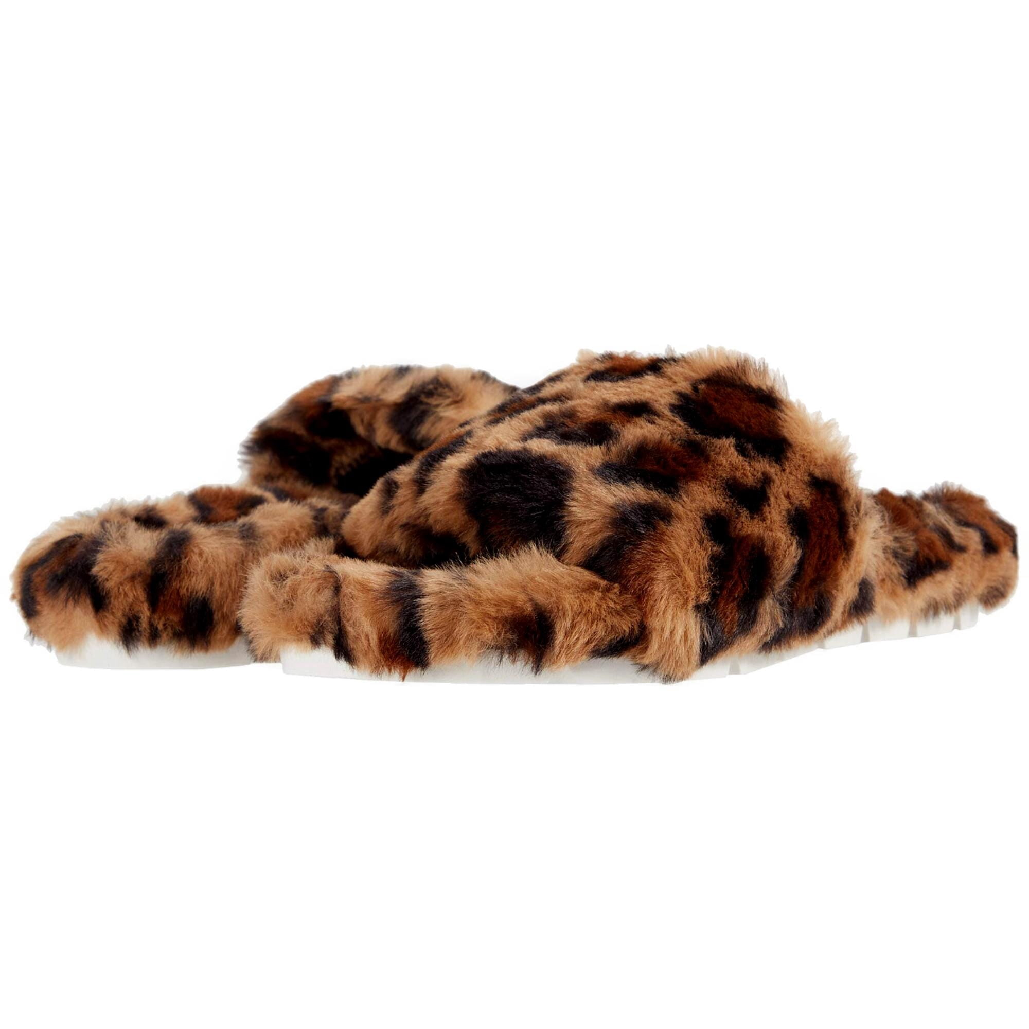 J-Slides Lovlie Leopard Faux Fur LOVLIE-983 Women's Size 6 - Walmart.com