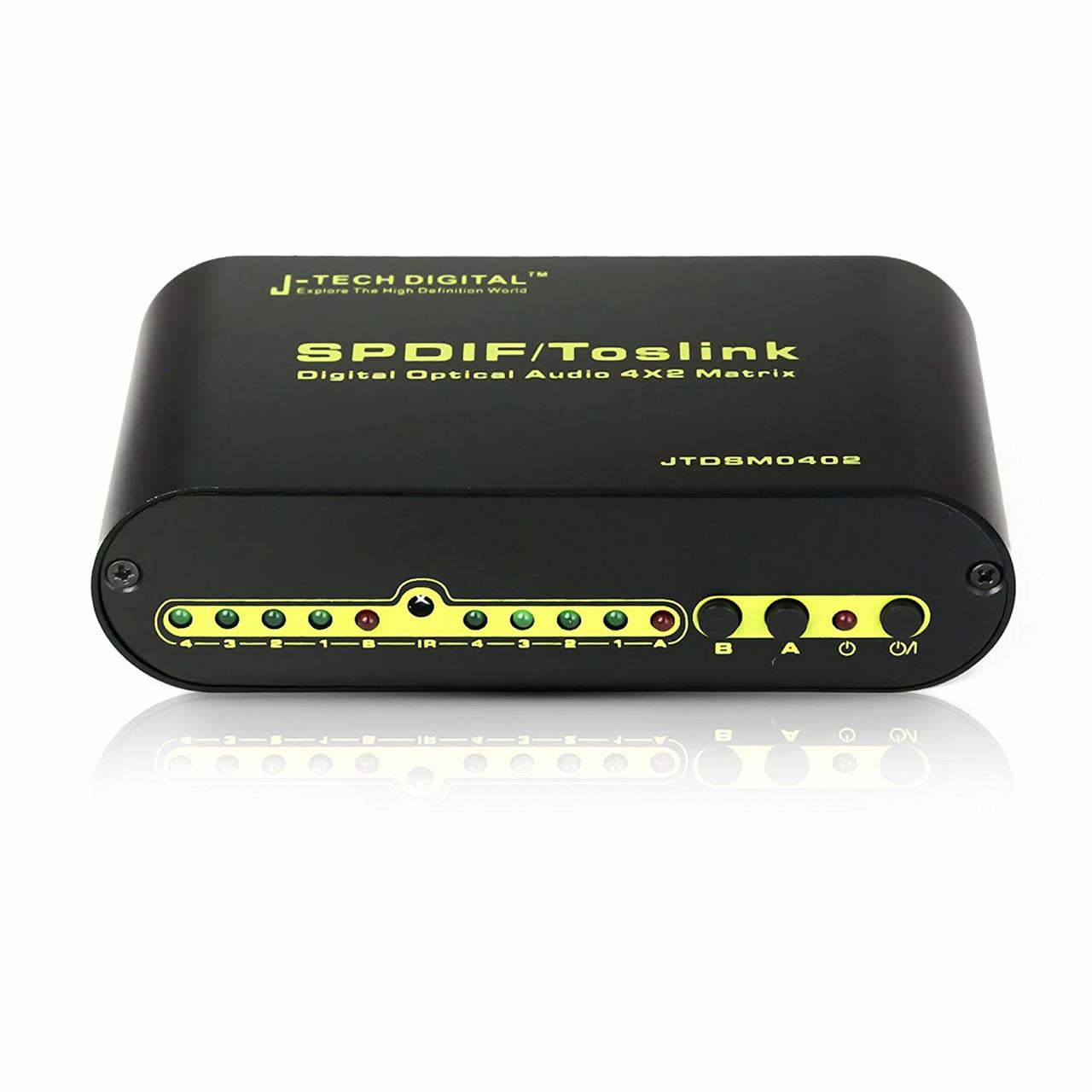 J-Tech Digital SPDIF TOSLINK Digital Optical Audio 4x2 Matrix (Four ...