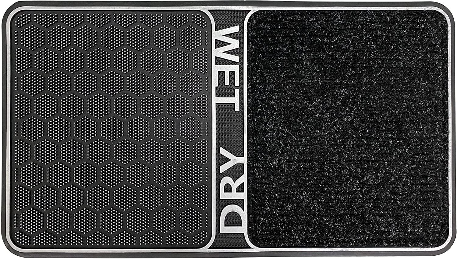 J&V TEXTILES 2 in 1 Wet Dry Shoe Cleaning Floor Mat - 18 x 32 Non Slip ...