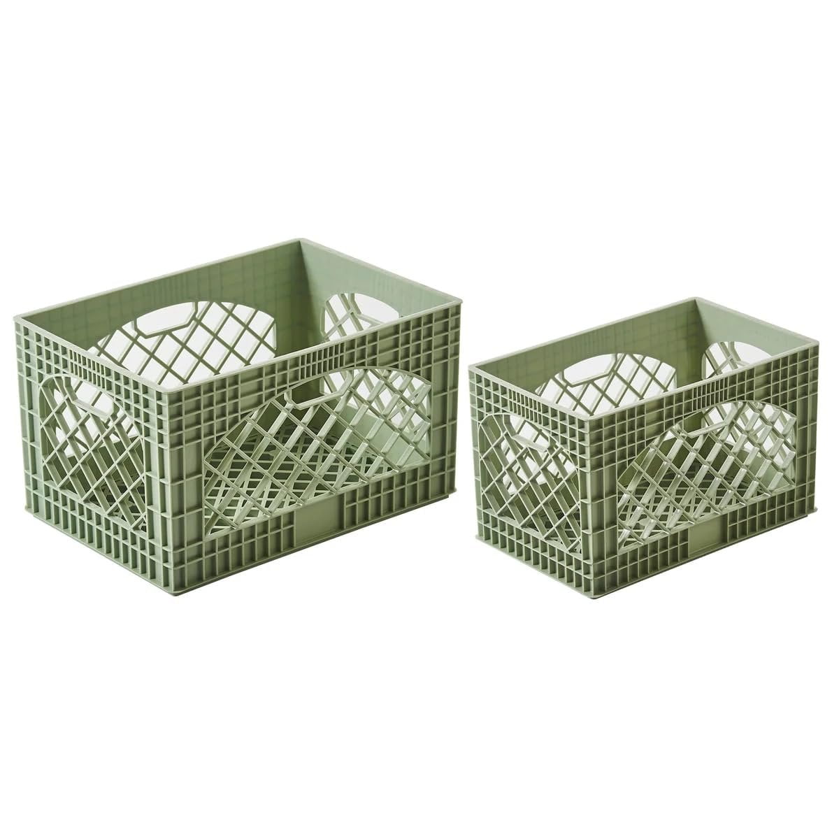 J&V TEXTILES 2 Pack Stackable Crates for Office Storage and Classroom ...