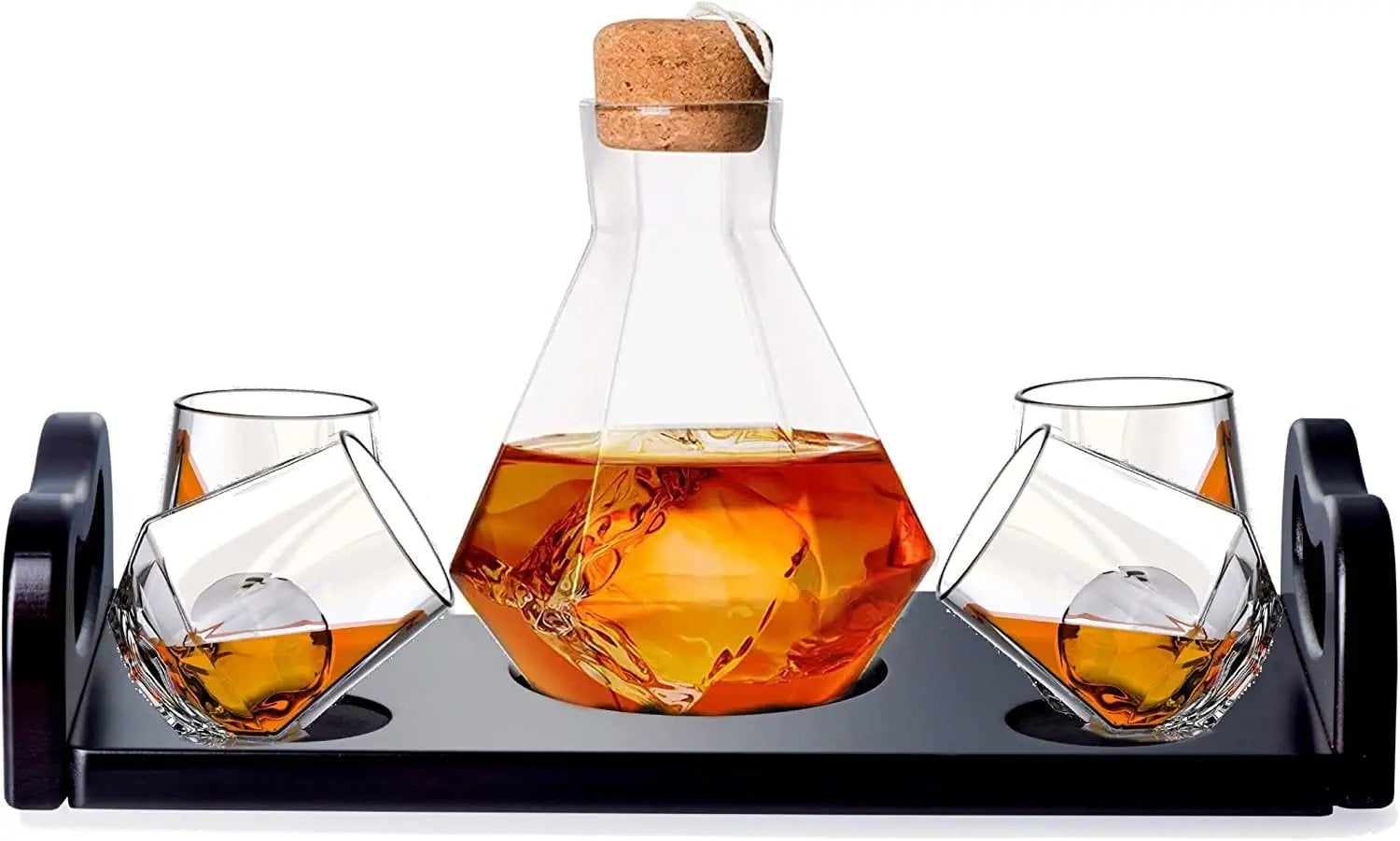 J&V TEXTILES 6-Piece Italian Crafted Glass Decanter & Whisky Glasses ...