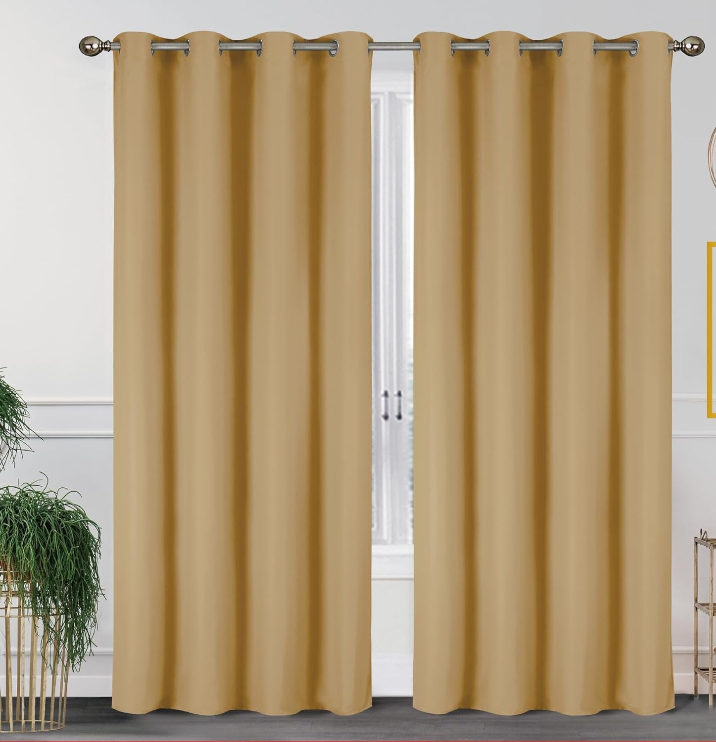 J&V TEXTILES Blackout Curtains 84 Inch Length 2 Panels Set, Thermal ...
