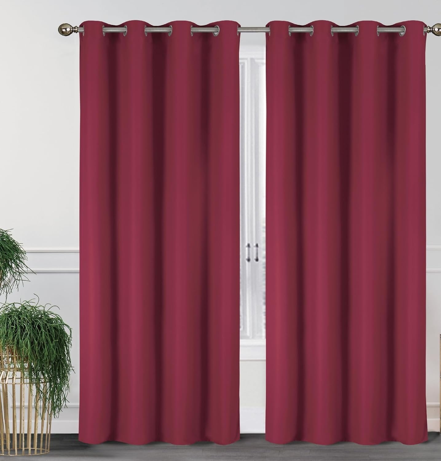 J&V TEXTILES Blackout Curtains 84 Inch Length 2 Panels Set, Thermal ...