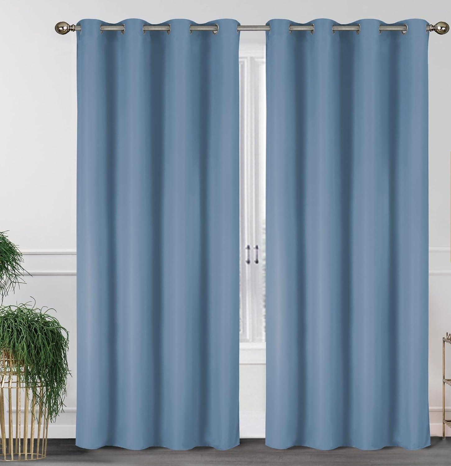 J&V TEXTILES Blackout Curtains 84 Inch Length 2 Panels Set, Thermal ...