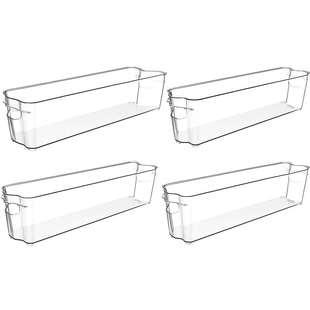 J&V TEXTILES Clear Freezer Storage Organizer Bins, Set of 4, Stackable ...