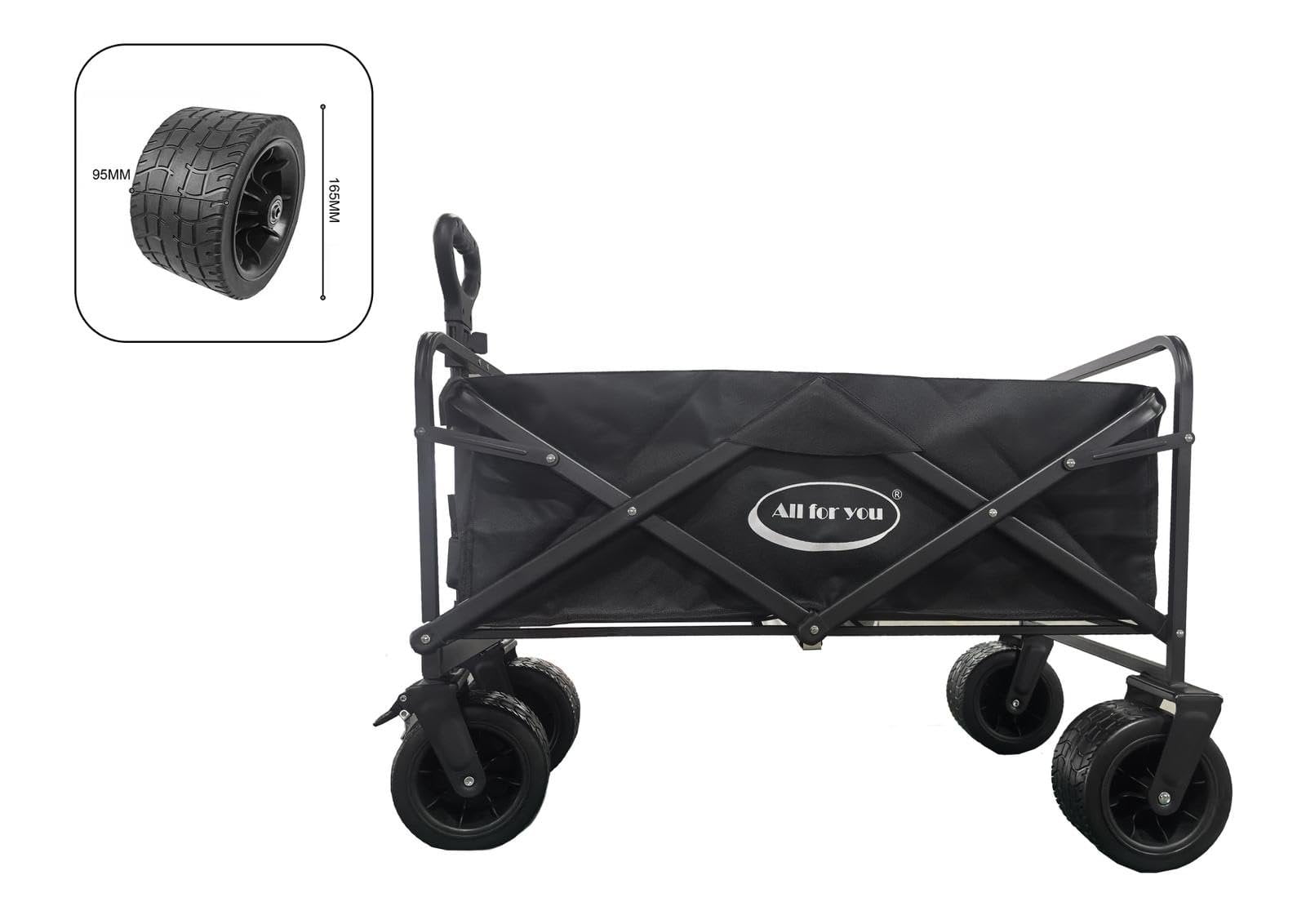 J&V TEXTILES Collapsible Wagon Cart with Wheels Foldable - Folding ...