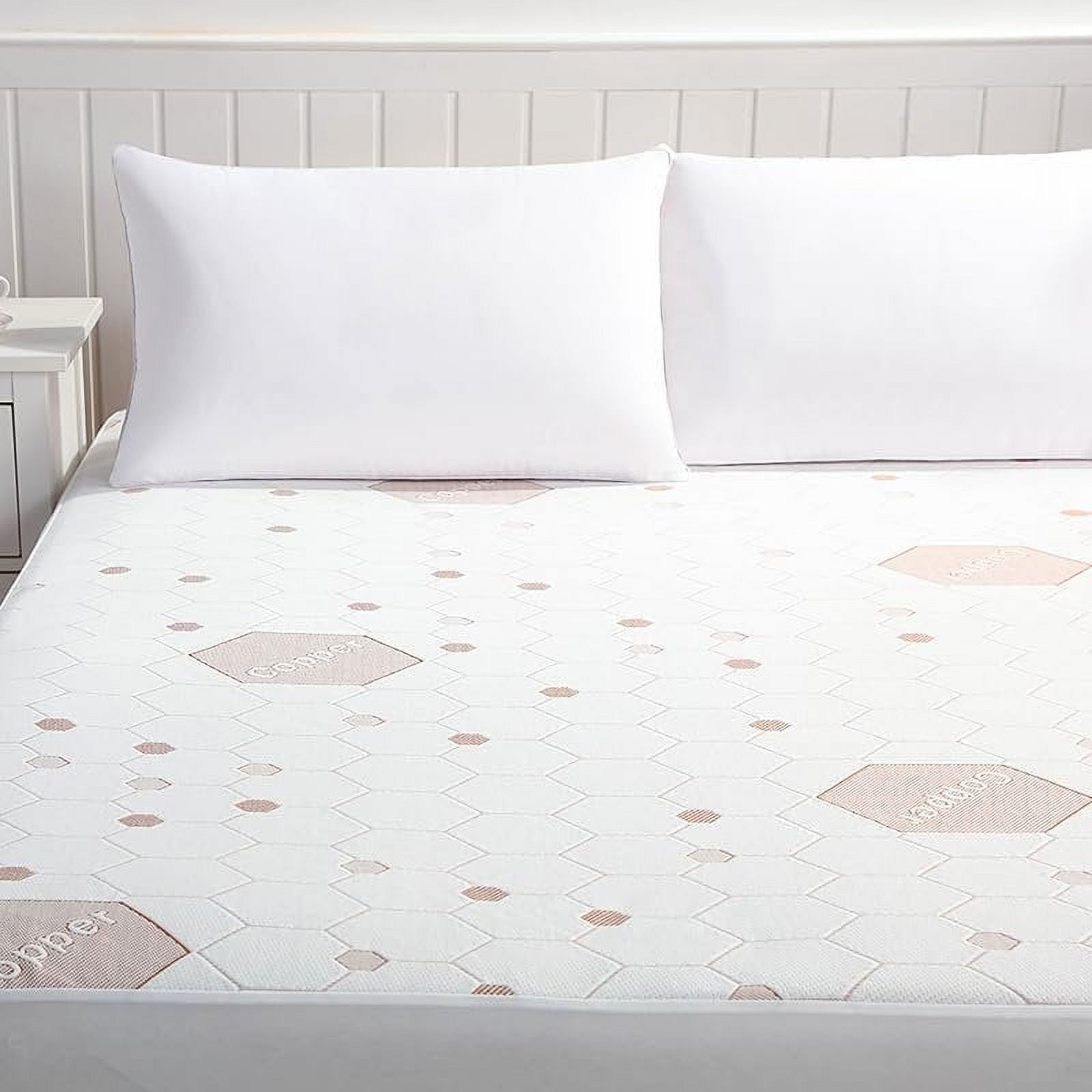 J&V TEXTILES Copper Infused Mattress Cover, Protects from Stains and ...