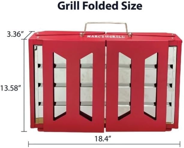 J&V TEXTILES Folding Portable Charcoal Grill, Tailgate Traveler Grill ...
