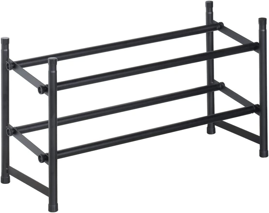 J&V TEXTILES Telescoping Stackable/Expandable Free Standing Shoe Rack ...