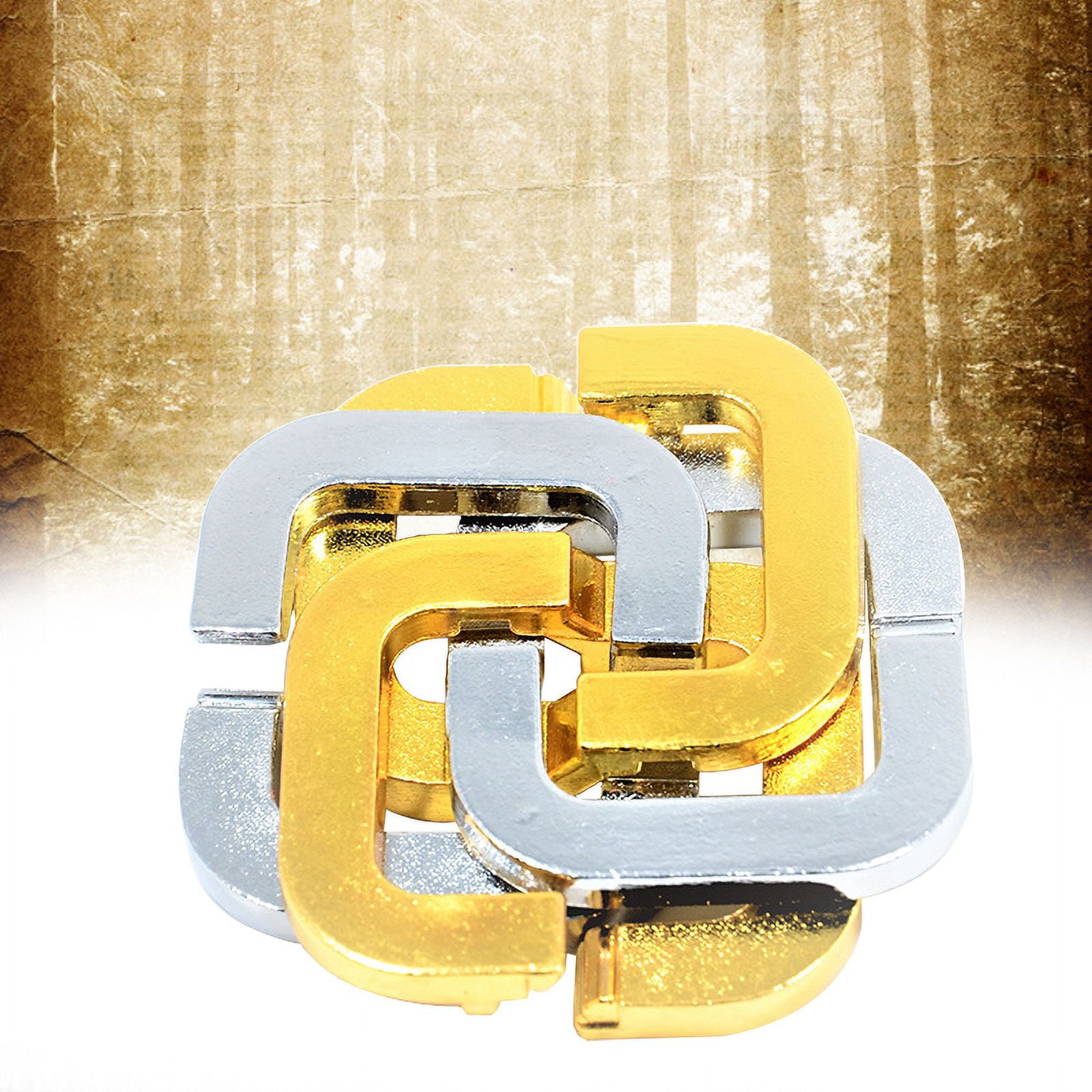 J Vintage Alloy Cast Puzzle Box Metal Lock Toys IQ Mind Brain Teaser ...