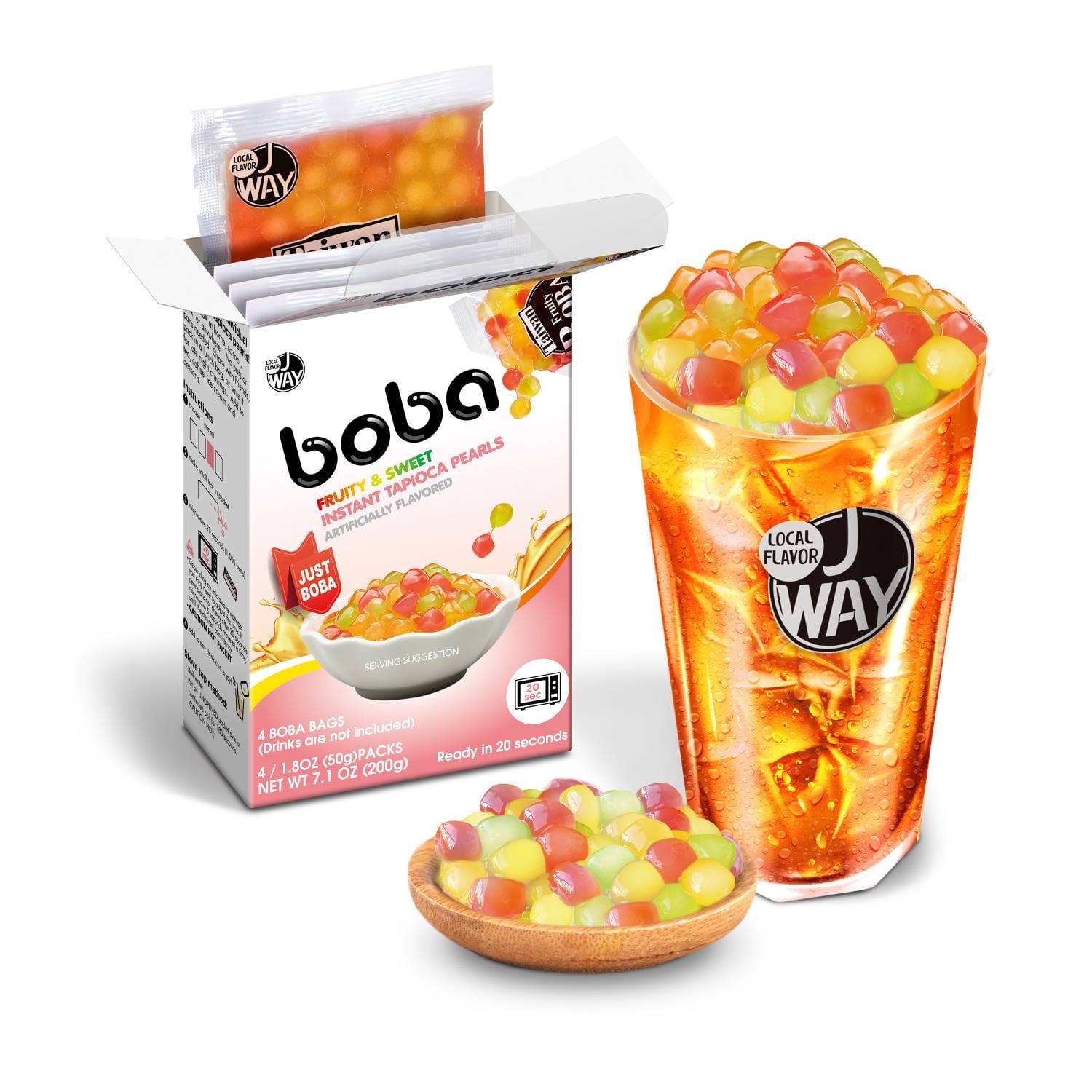 J WAY BOBA Authentic Instant Tapioca Boba Pearls for Milk Tea ...