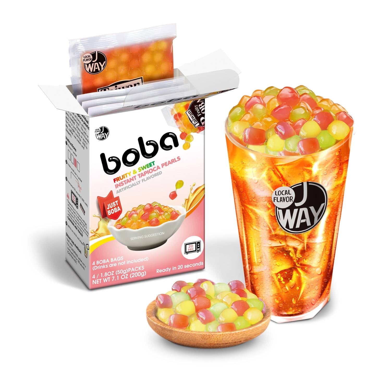 J WAY BOBA Authentic Instant Tapioca Boba Pearls for Milk Tea ...