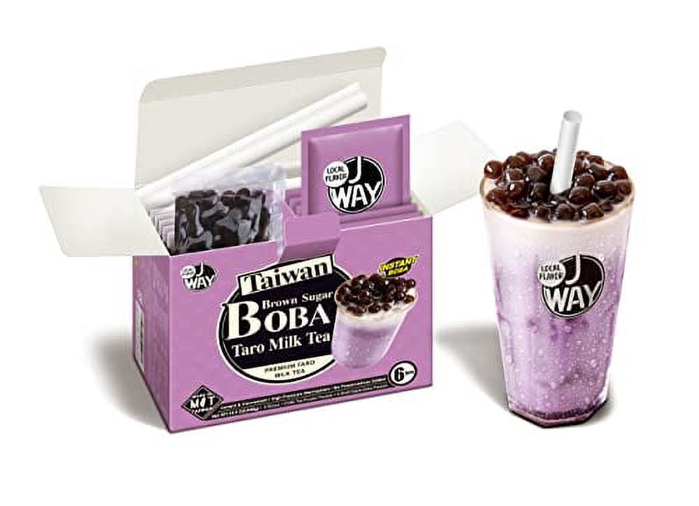J WAY Instant Boba Bubble Pearl (Taro Milk Tea with Brown Sugar Boba, 6 ...