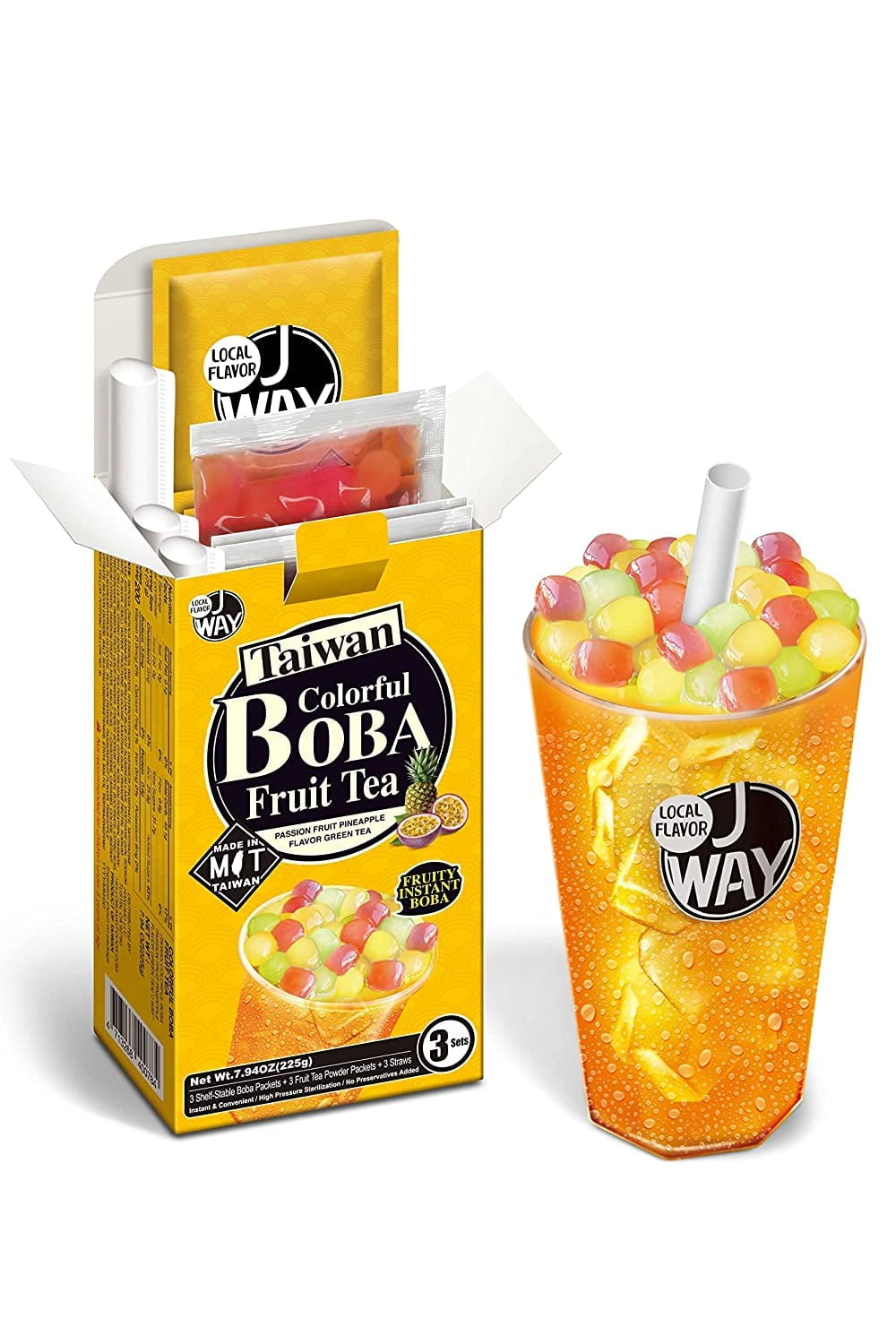 J WAY Instant Passionfruit Pineapple Green Tea Kit with Authentic ...