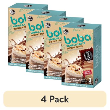 J Way Instant Boba Milk Tea Set, Classic Bubble Tea Kit, 3 Drinks ...