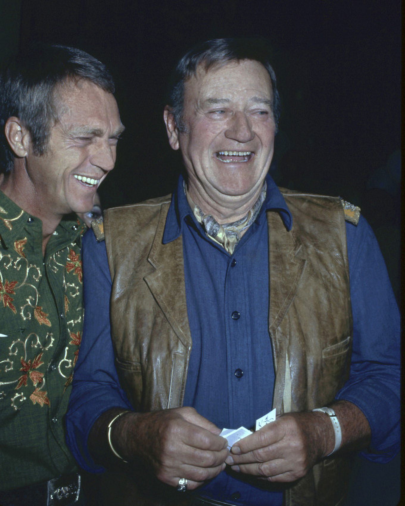 J. Wayne McQueen Laughing Candid Image Two Legendary Stars 24X36 ...