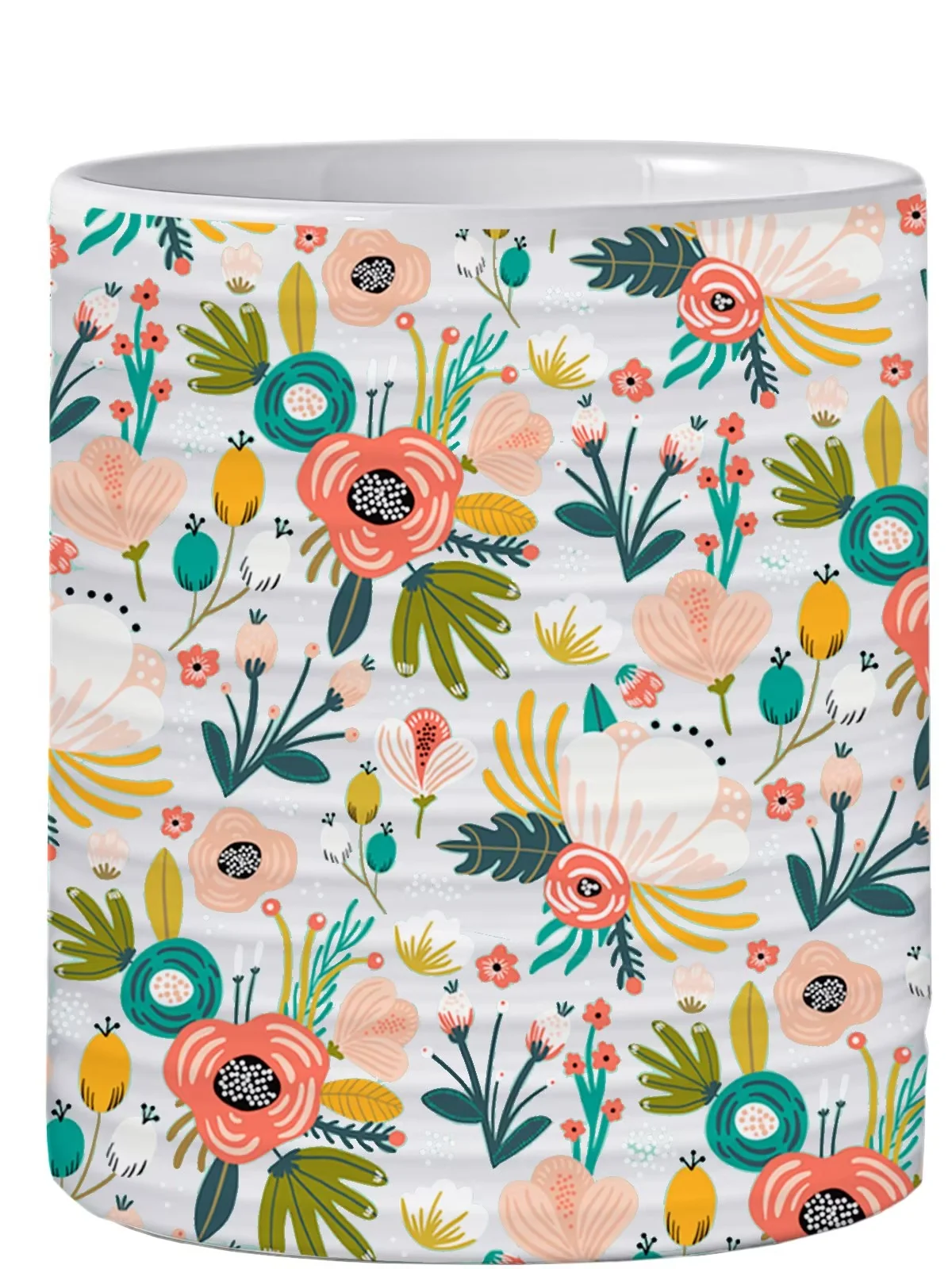 J.West Kitchen Utensil Holder, 7.2 inch Extra Large Table Mint Flowers ...