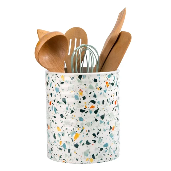 J.west Kitchen Utensil Holder, 7.2 inch Extra Large Ceramic Stable ...