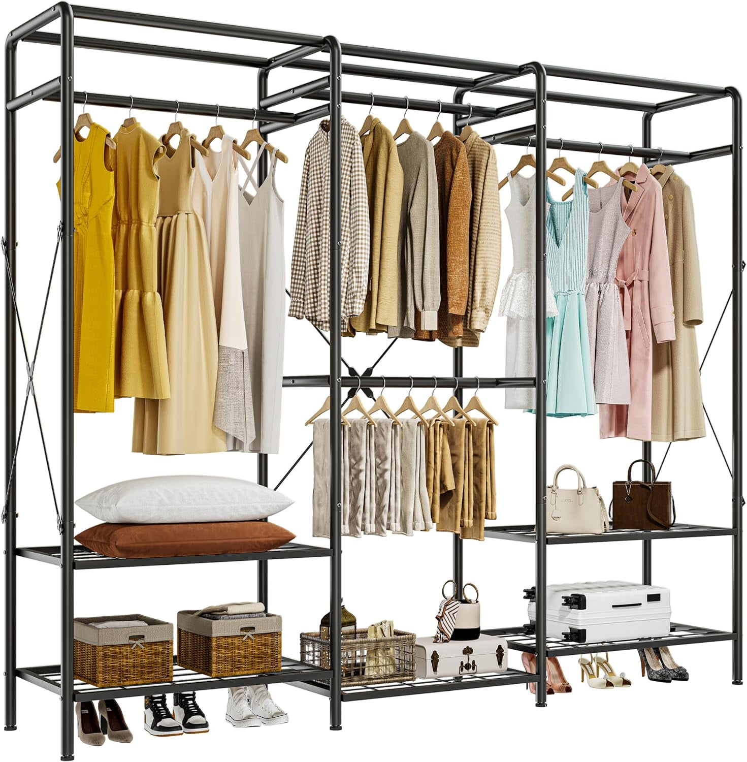 J Wire Garment Rack, Max Load 900 LBS Heavy Duty Clothes Rack for ...
