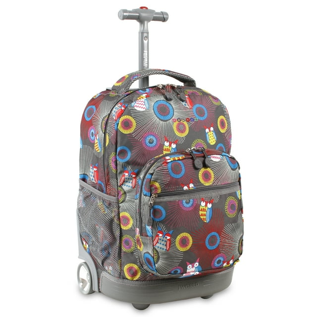 J World Boys And Girls Sunrise 18" Rolling Backpack For School And ...