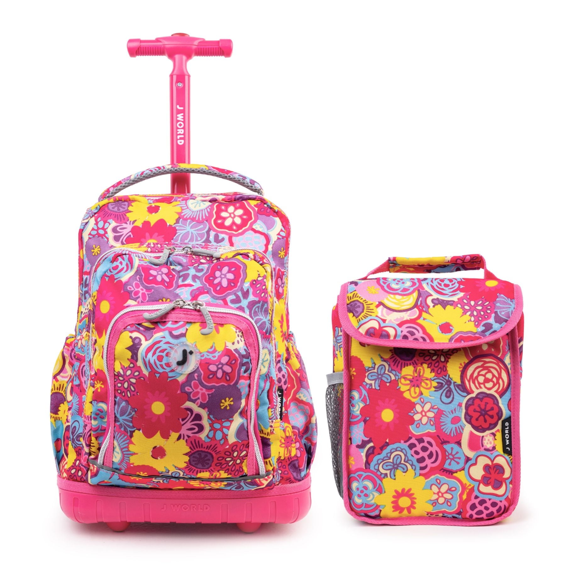 J World Girls Lollipop 16" Kids Rolling Backpack with Insulated Lunch ...