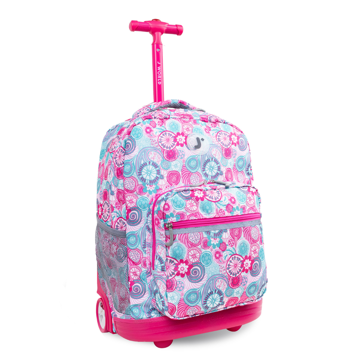 J World Girls Sunrise 18" Rolling Backpack for School and Travel, Blue ...