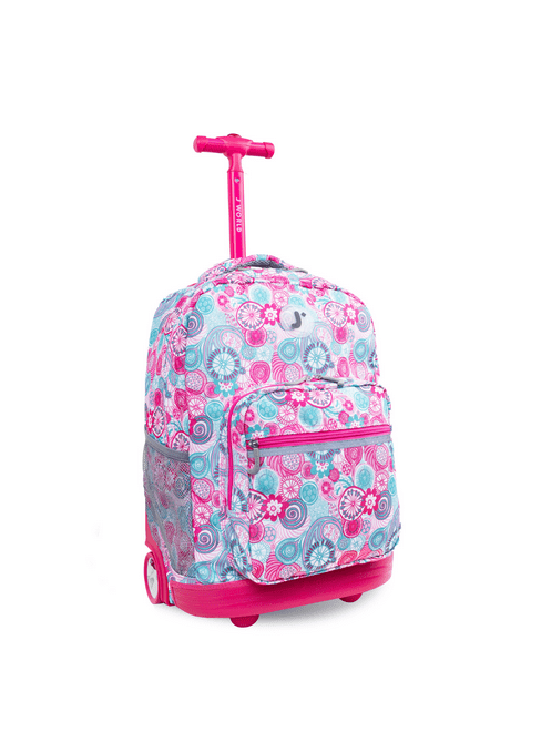 J World Boys and Girls Sunrise 18" Rolling Backpack for School and ...