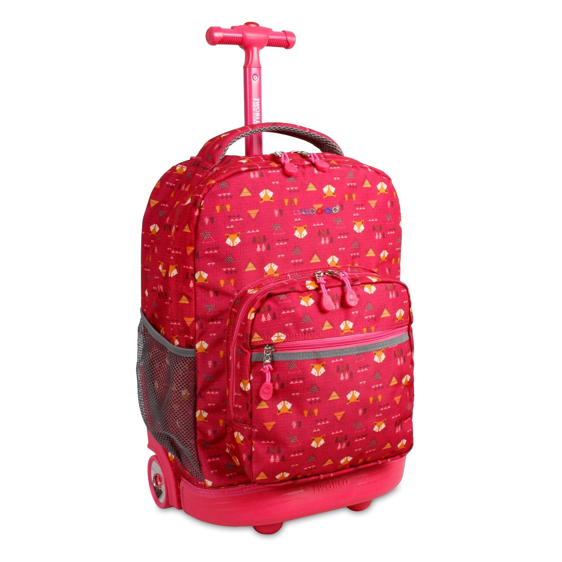 J World Girls Sunrise 18" Rolling Backpack for School and Travel, Fox ...