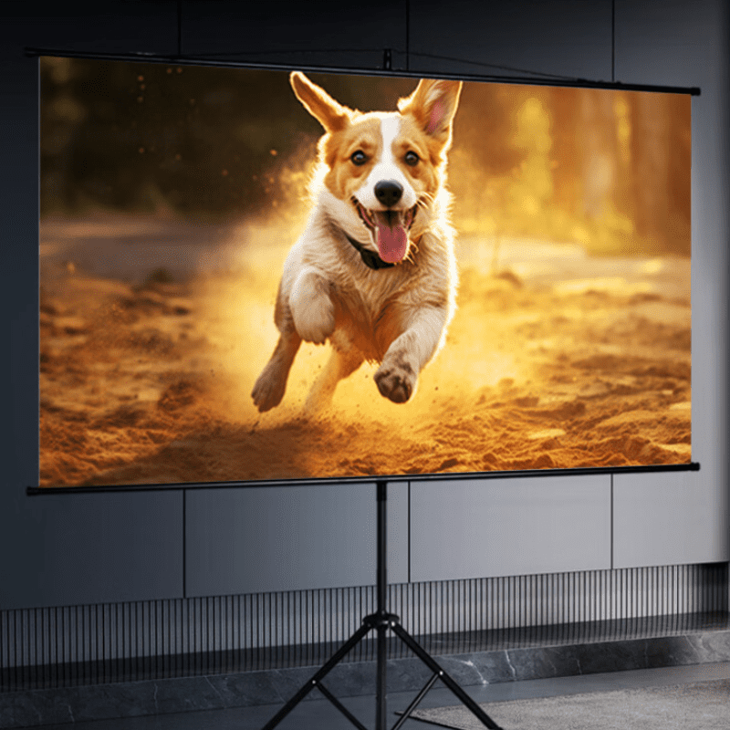 J.ZAO 100'' Projector Screen Projection Screen Manual Pull Down HD ...