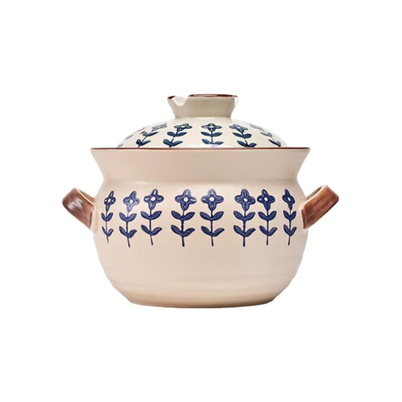 J.ZAO Ceramic Stockpot Clay Cooking Pot Cookware Stovetop, Pattern Stew ...